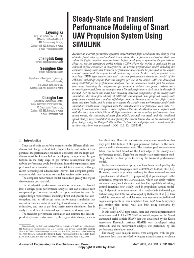 UAV Propulsion System Performance Modeling | PDF | Engines | Turbine