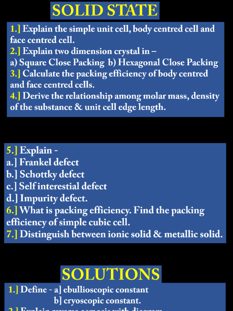 Chemistry IMP Q | PDF