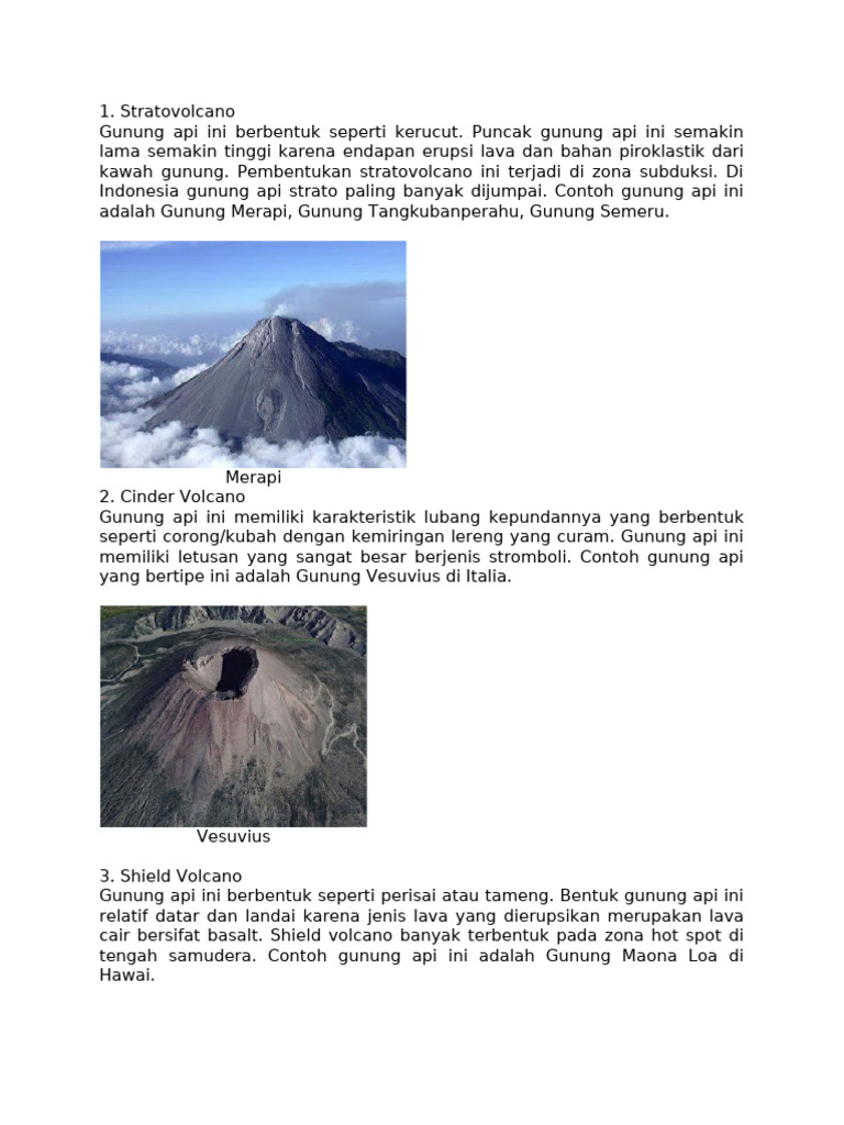 Jenis-Jenis Gunung Api dan Karakteristiknya | PDF