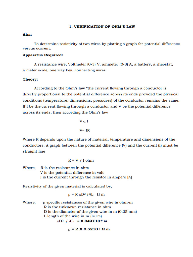 2024-25 Phy Lab Manual Class 12 | PDF