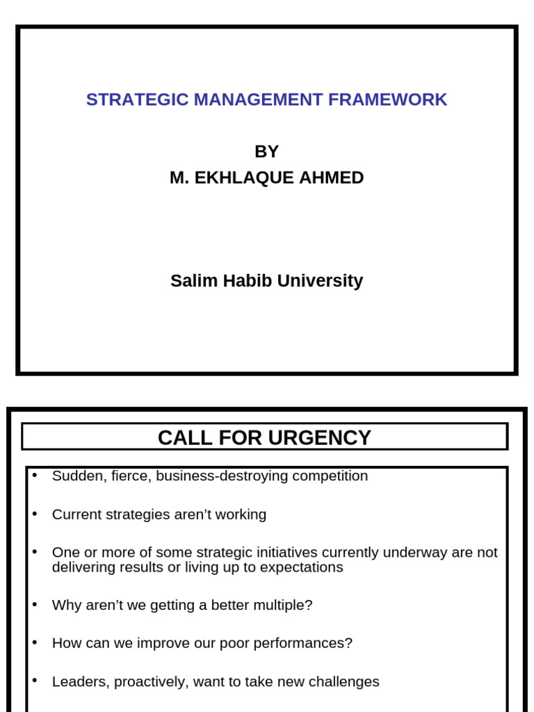 Strategic Management Framework Guide | PDF | Strategic Management ...