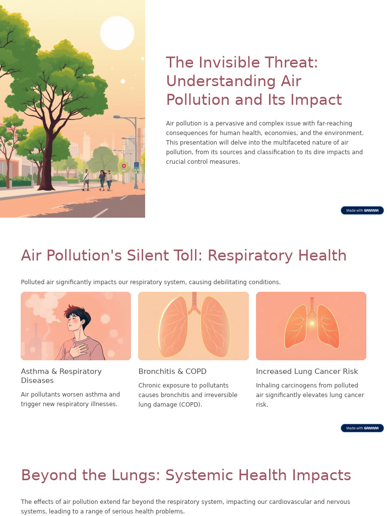 The Invisible Threat Understanding Air Pollution and Its Impact | PDF ...