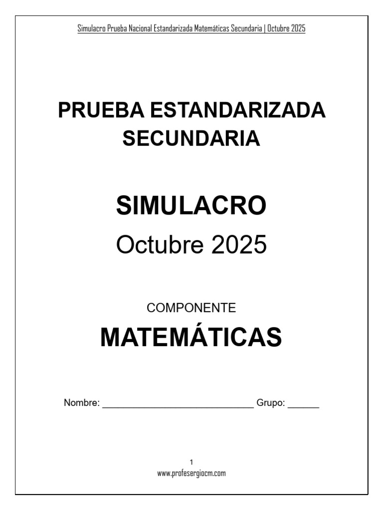 Simulacro 2025 - PNE Matemáticas Secundaria | PDF | Geometría Elemental ...