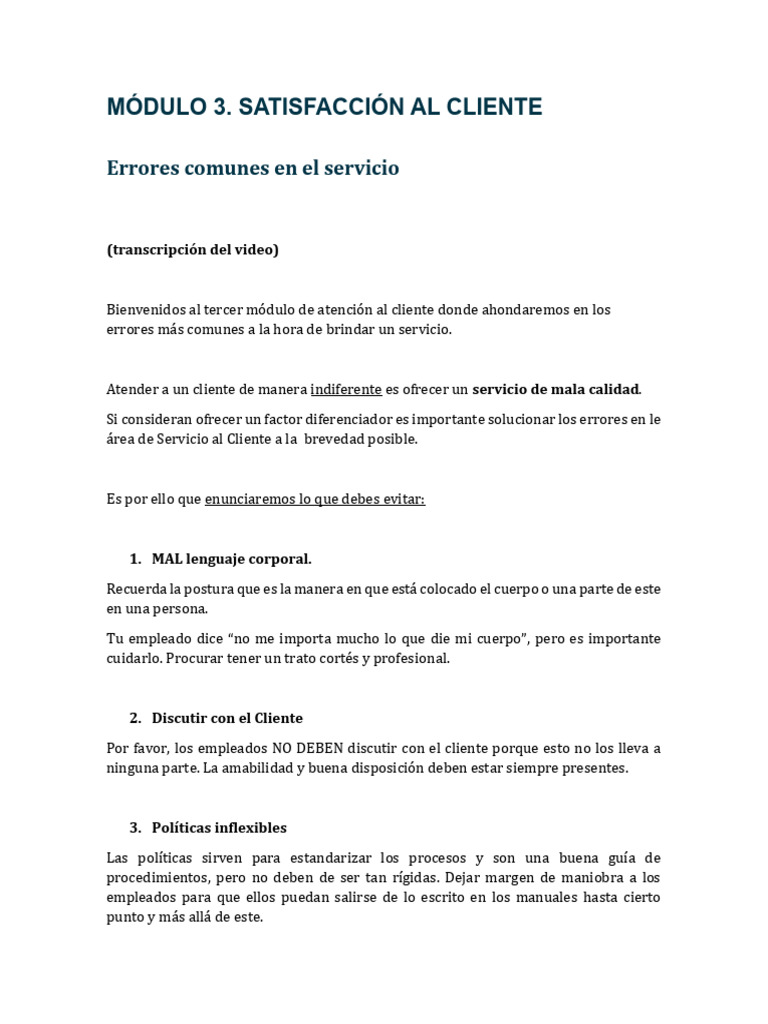 MÓDULO 3. Satisfaccion Al Cliente | PDF | Metodología de encuesta | La ...