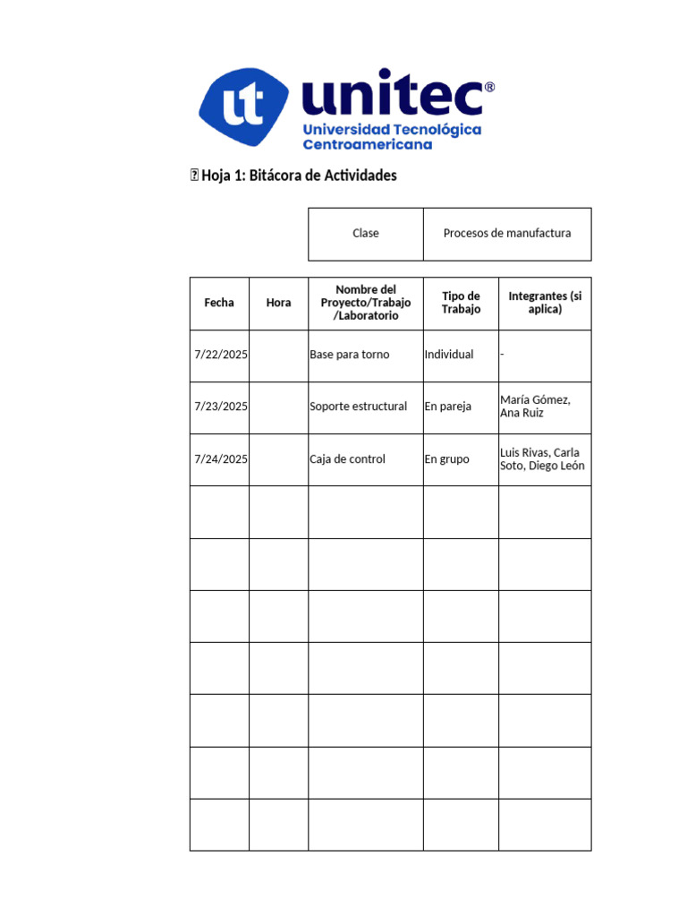 Bitacoras de Trabajo | PDF