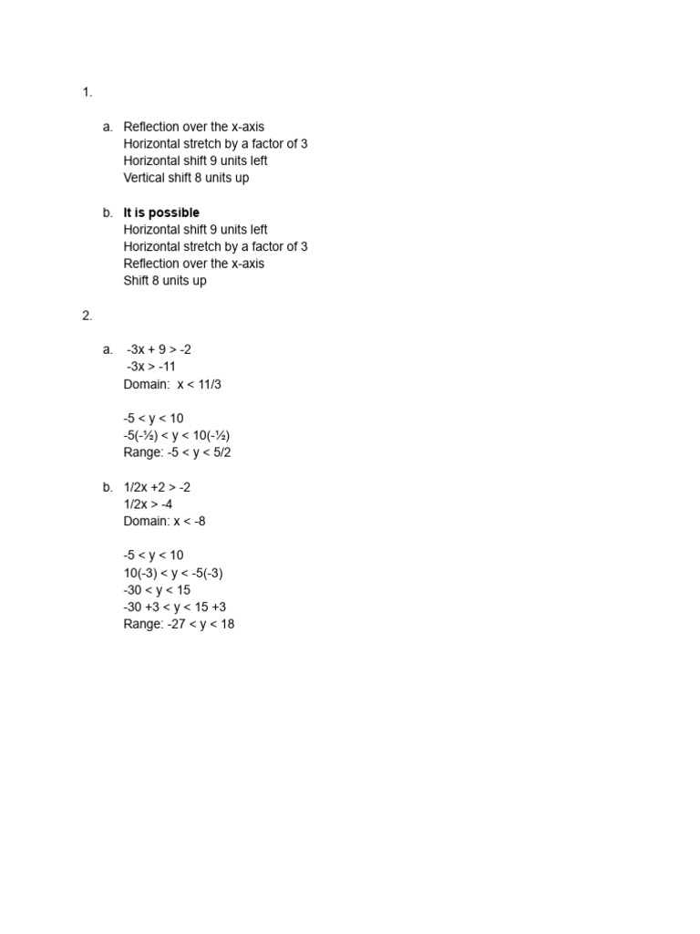 Function Notation and Transformation Activity - Cy Ray | PDF