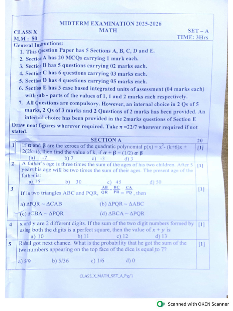 Maths - Cambridge Foundation School 2025-2026 | PDF