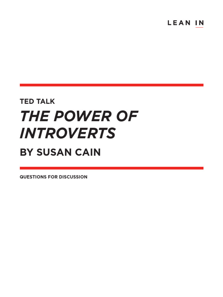 The Power of Introverts Tedtalks-January2016 - 01.12.16 | PDF