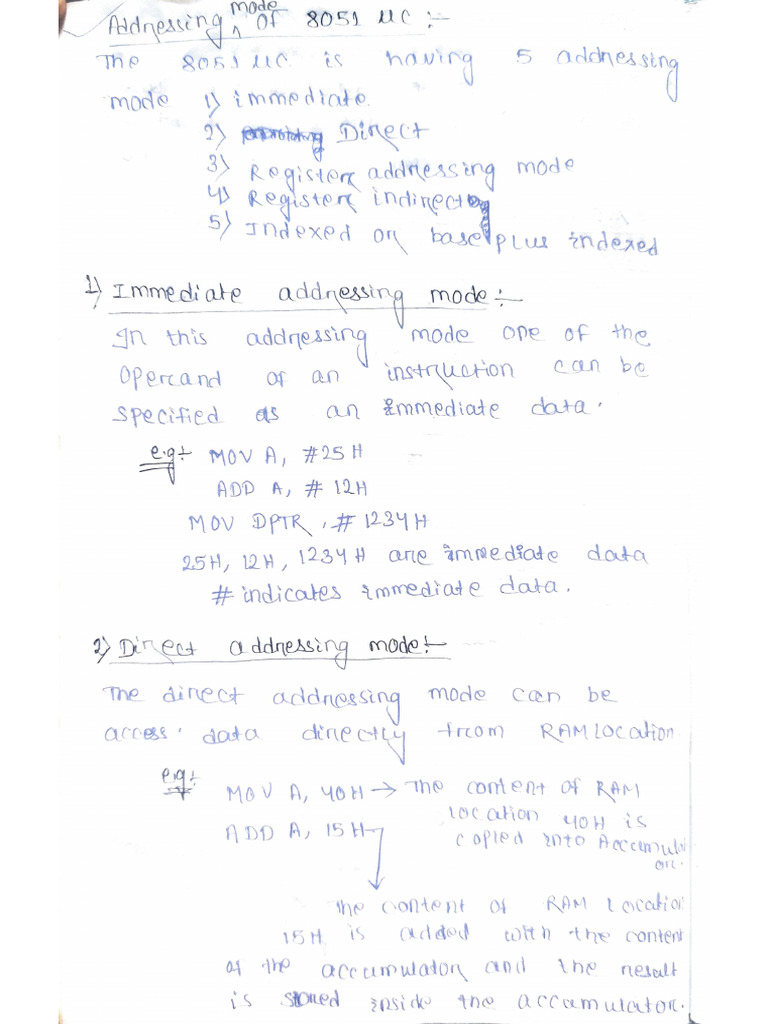 Addressing Modes of 8051 MC | PDF | Computer Programming | Integrated Circuit