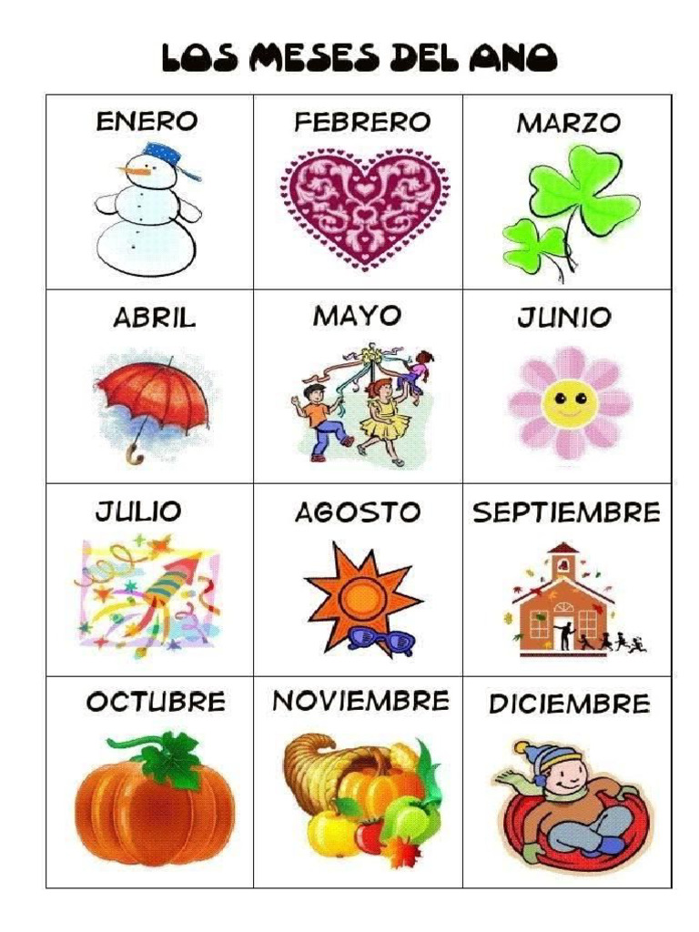 Dias de La Semana y Meses Del Año | PDF