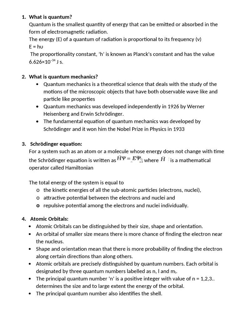 Structure of Atom - Qunatum | PDF | Atomic Orbital | Quantum Mechanics