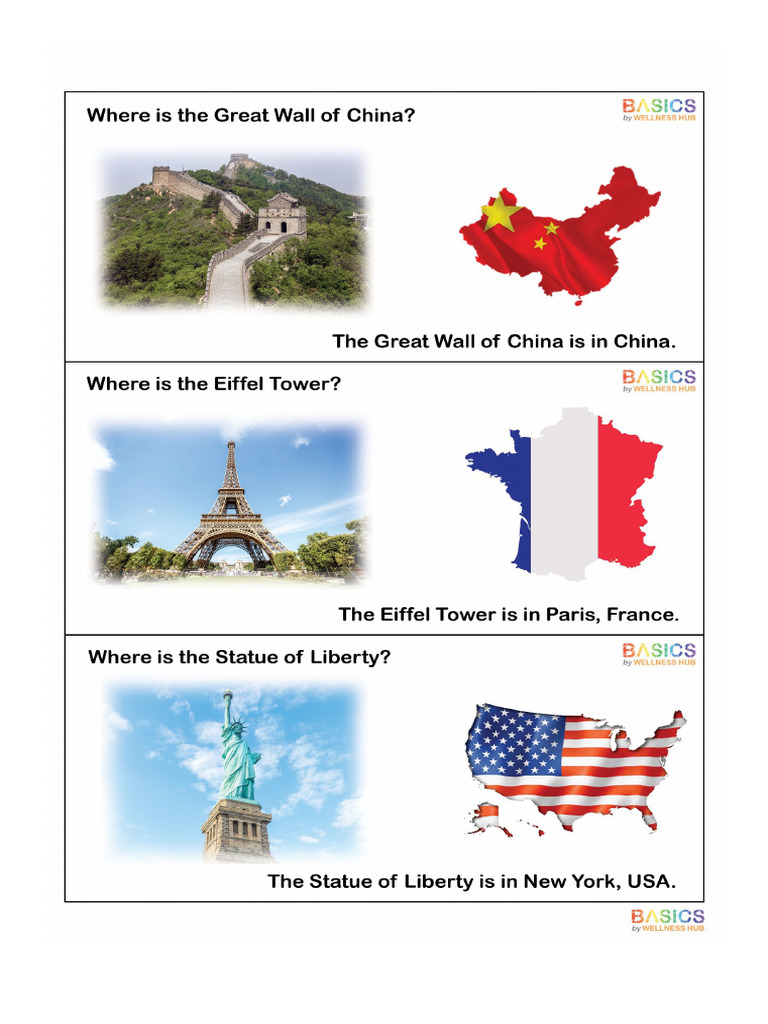 Where Are These Places - WH Questions - Landmarks & Geography (Free ...