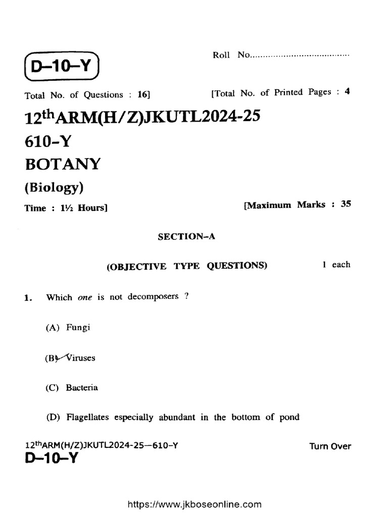 JK Bose Class 12 Biology Botany 610 y 2025 | PDF