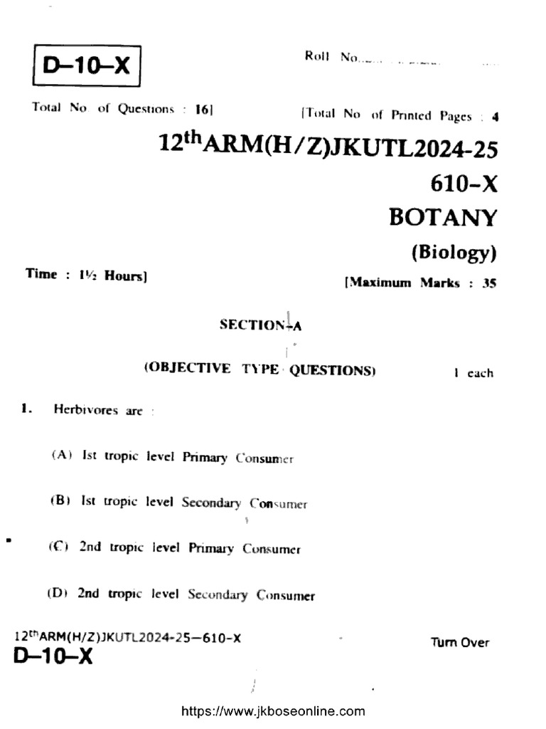 JK Bose Class 12 Biology Botany 610 X 2025 | PDF