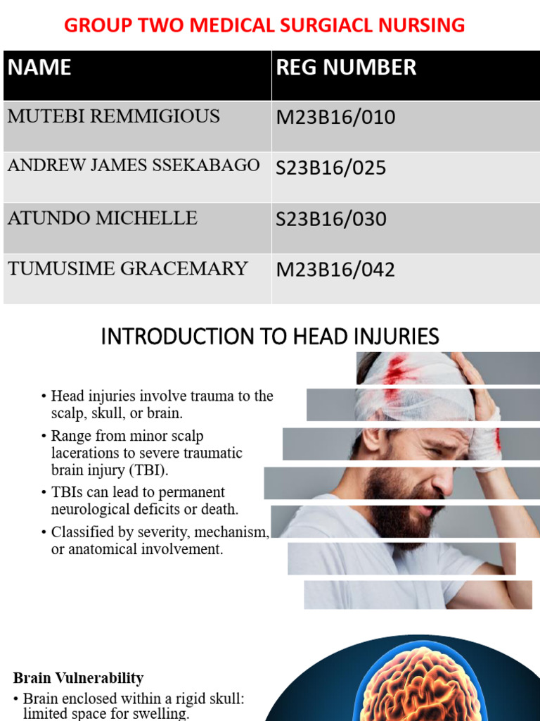 INTRODUCTION TO HEAD INJURIES Yf7 | PDF | Traumatic Brain Injury ...