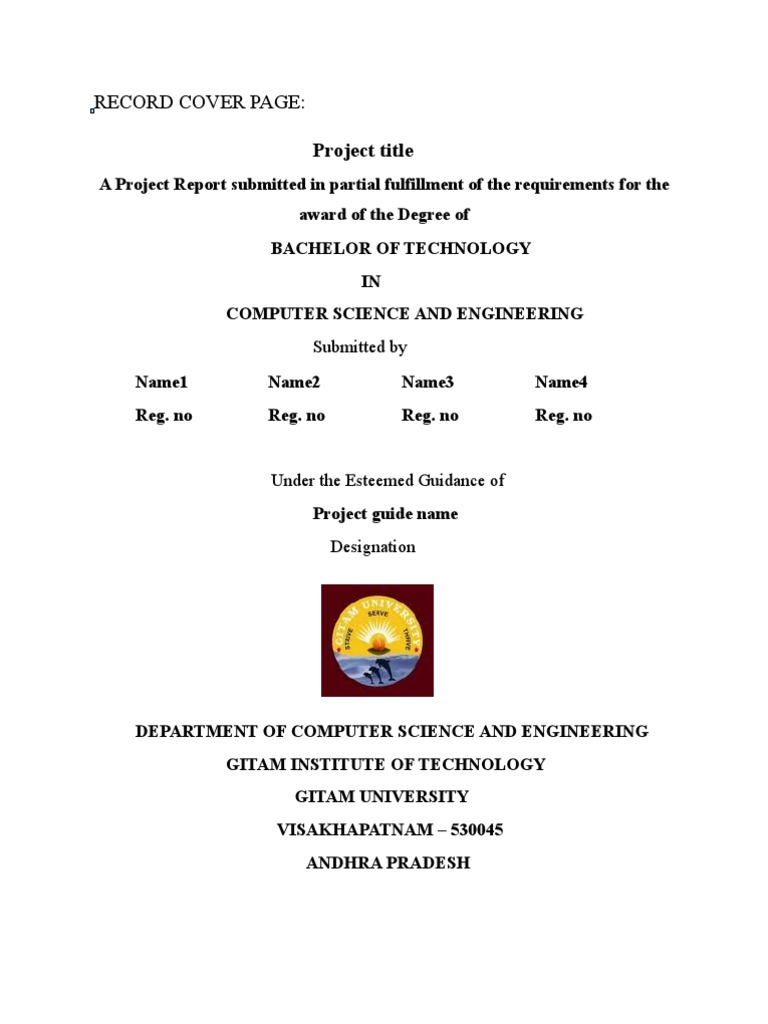Record Cover Page:: Project Title | PDF | Engineering | Science And ...