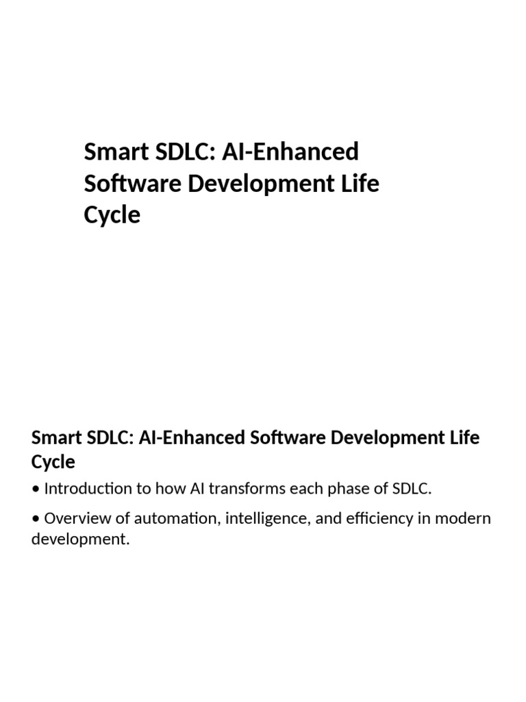 AI-Enhanced Smart SDLC Overview | PDF