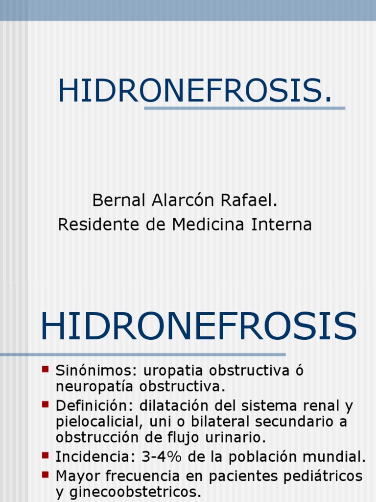 HIDRONEFROSIS. | Sistema urinario | Riñón