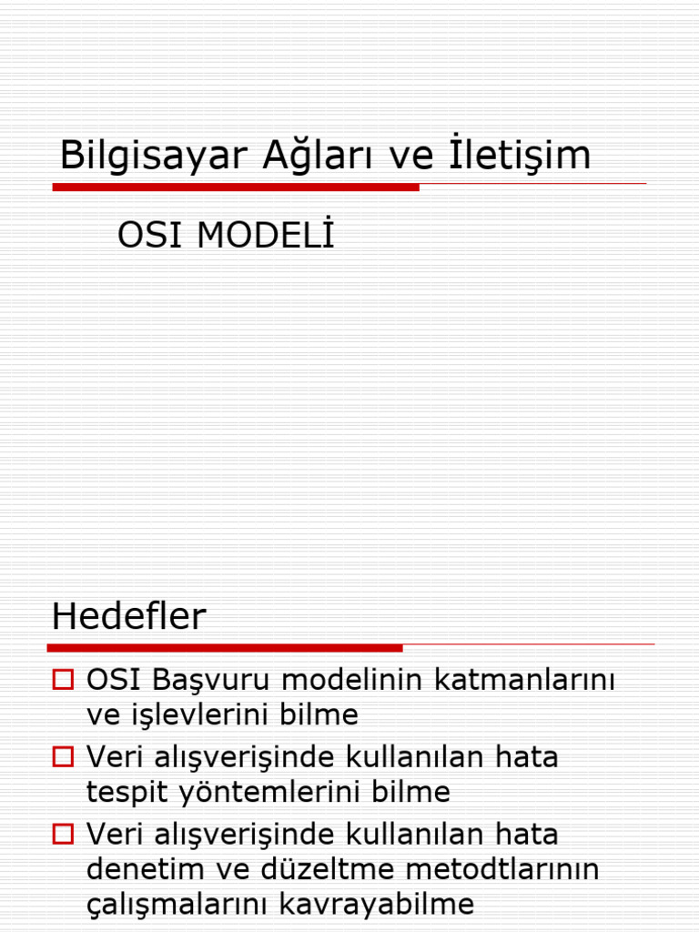 Hafta3-Osi Ve Fiziksel Katman | PDF