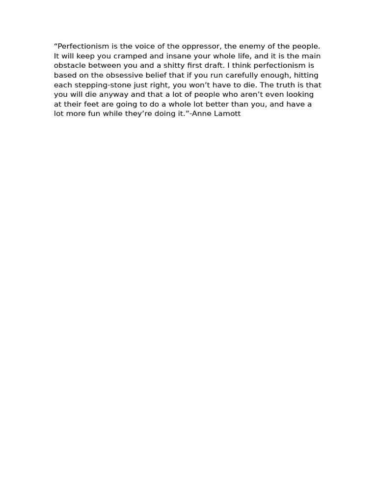 Article About Perfectionism | PDF