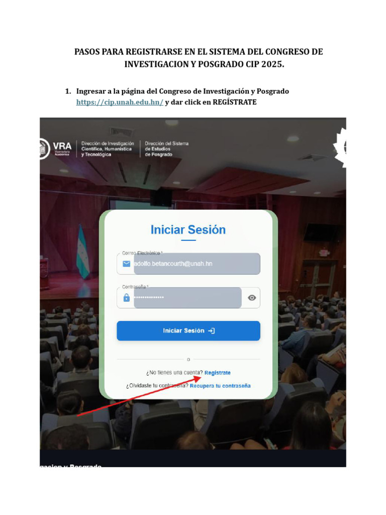 Registro en el Congreso CIP 2025 | PDF