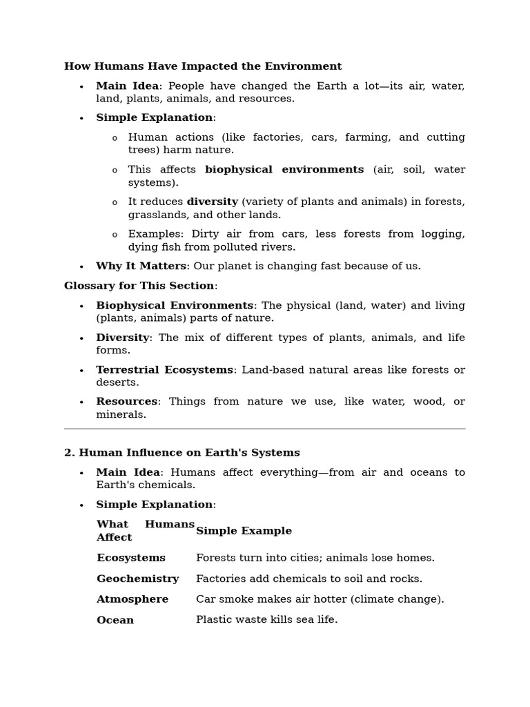 Human Impact on the Environment Explained | PDF | Ecosystem | Soil