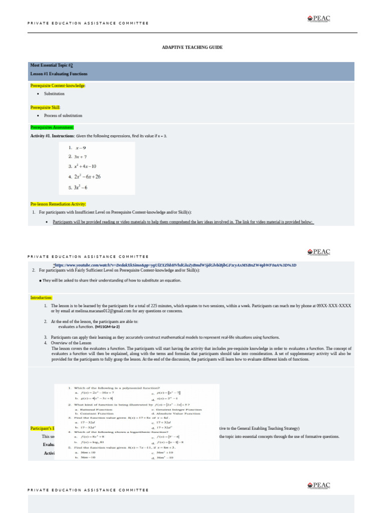 Gen Math Lesson 2 ATG | PDF | Learning | Function (Mathematics)
