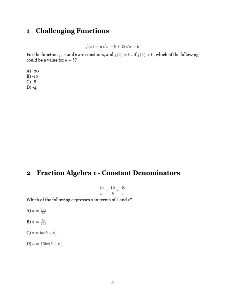 25 Challenging Problems | PDF | Mathematics | Elementary Mathematics