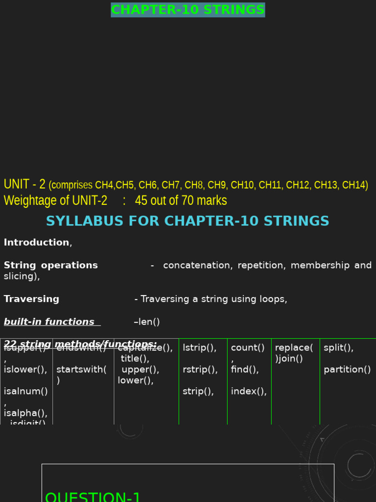 Cs Ch10 Study Material | PDF | String (Computer Science) | Parameter ...