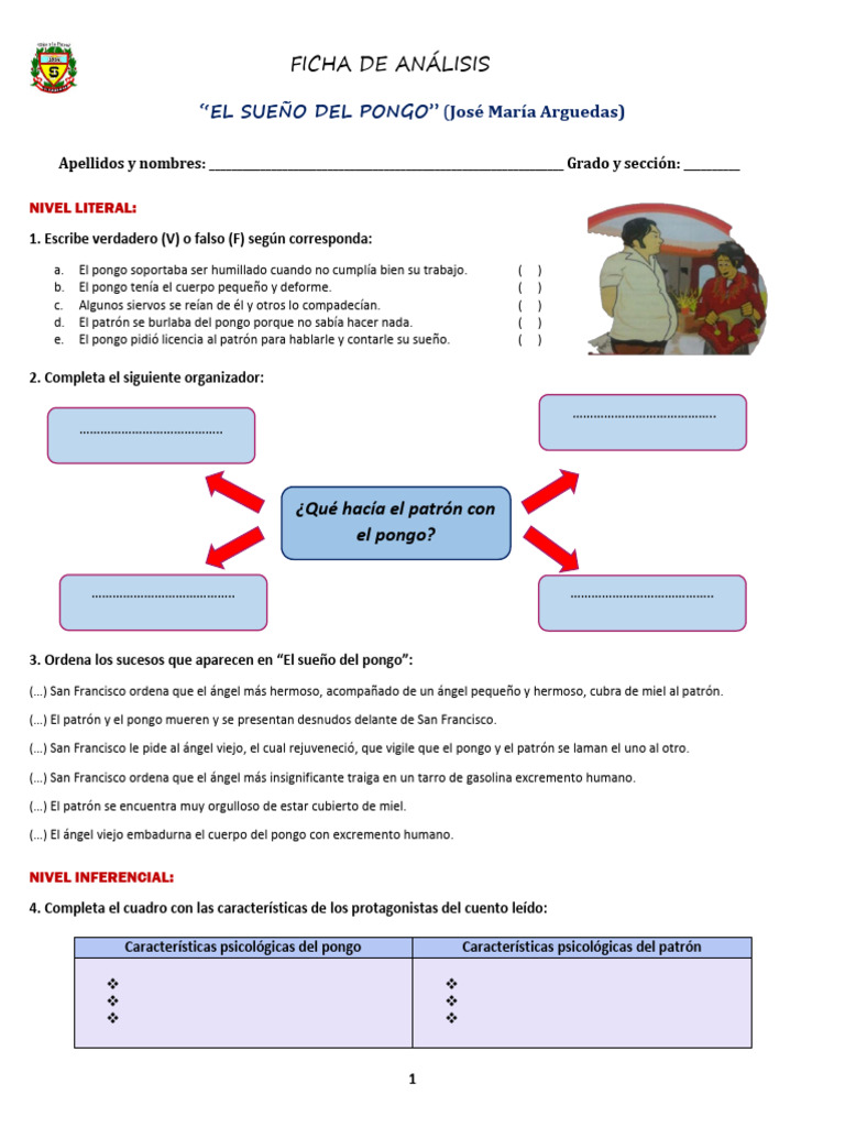 II s1 - Ficha de Análisis Cuentos Arguedas | PDF