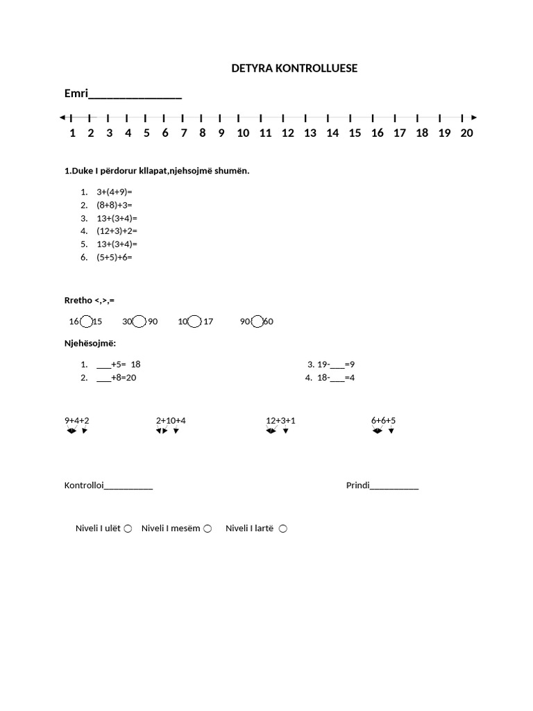 Detyra Kontrolluese | PDF