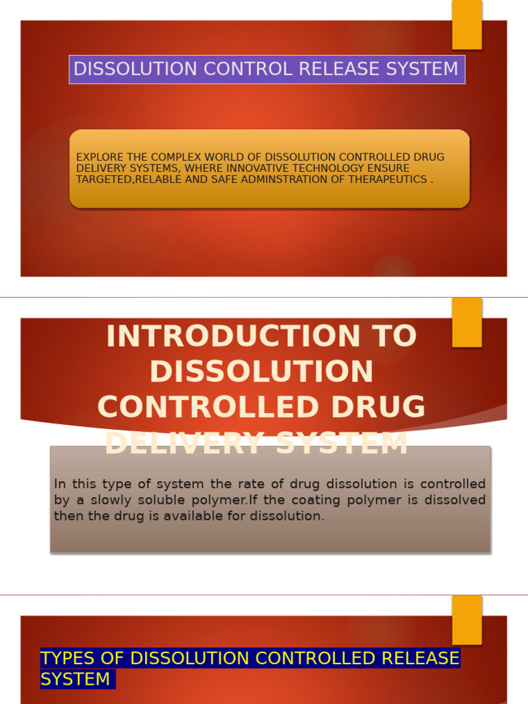 Matrix Dissolution Controlled Systems | PDF | Solvation | Physical ...