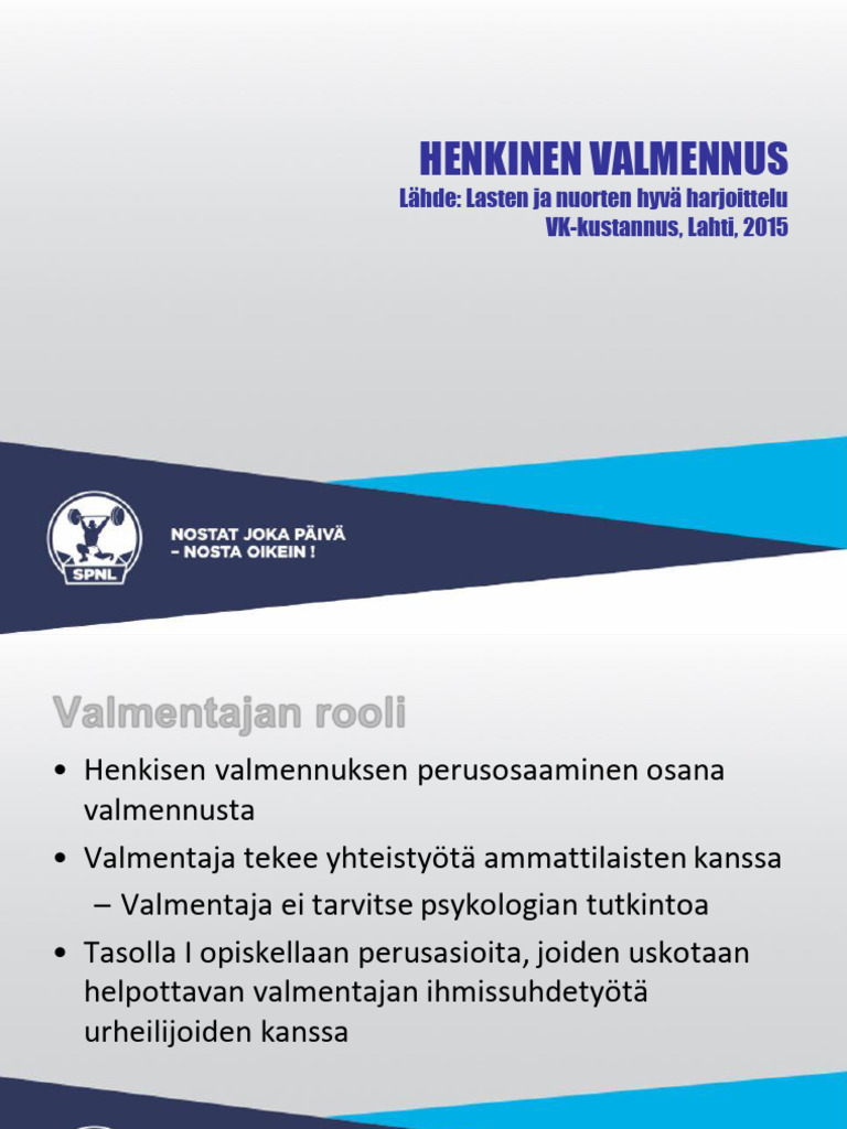 Henkinen Valmennus Taso I SPNL Uusi Versio | PDF