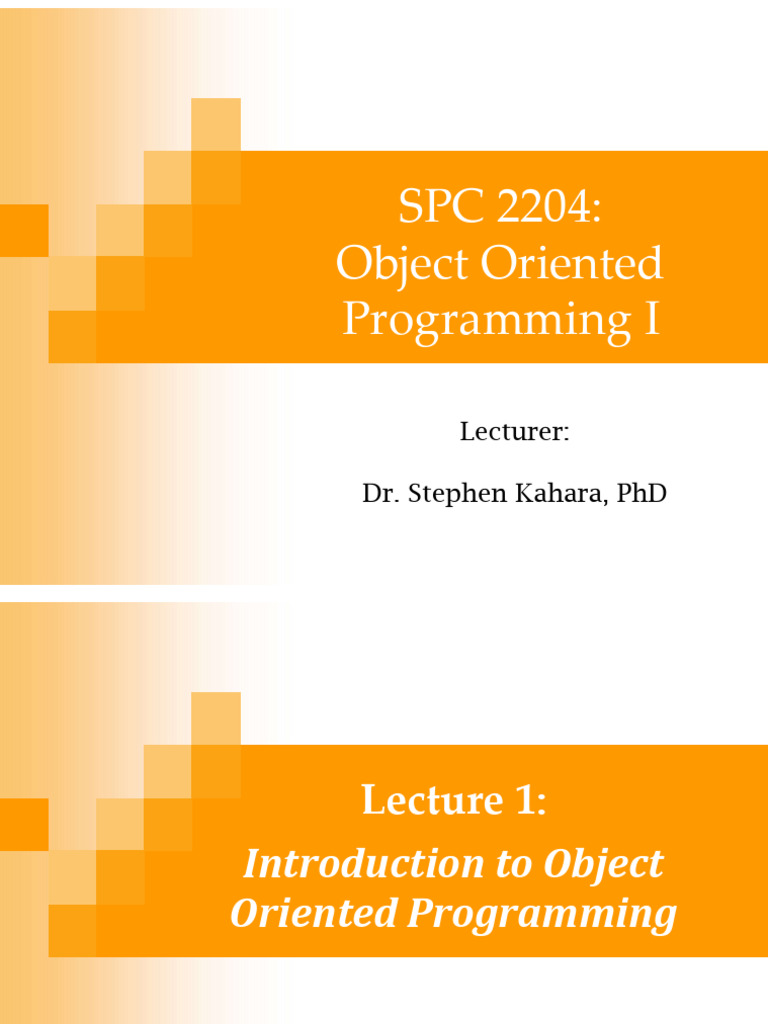 Introduction to Object-Oriented Programming | PDF | Object Oriented ...
