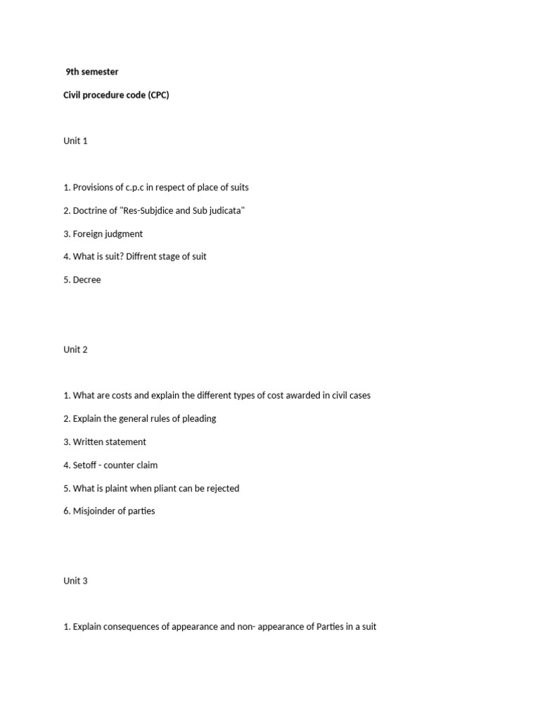 9th Semester Important Questions | PDF | Statutory Interpretation | Patent