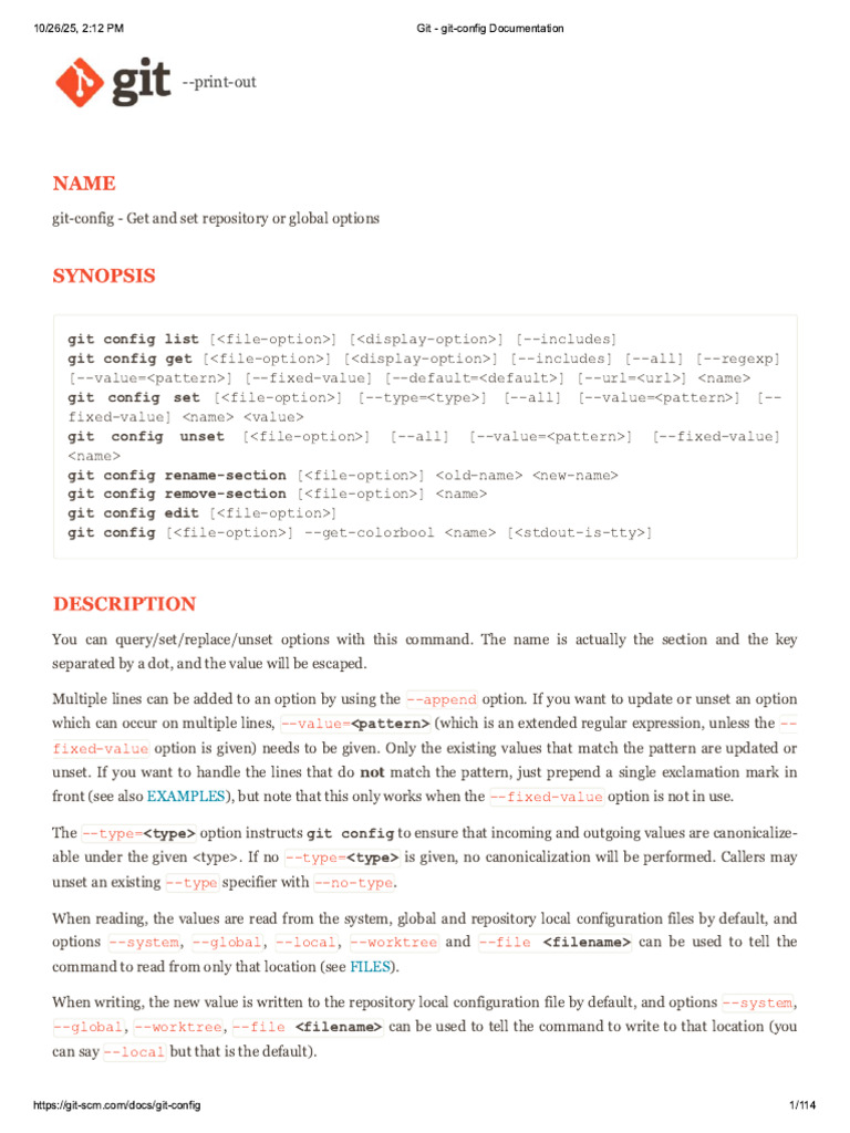 Git - Git-Config 1-20 | PDF