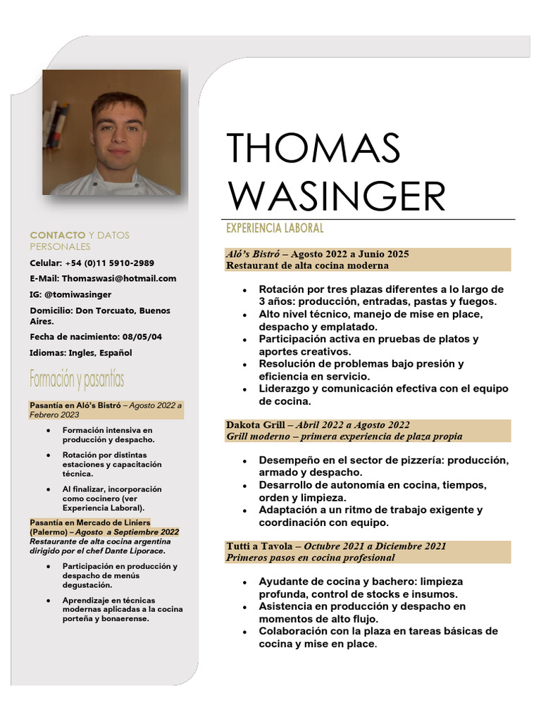 Thomas Wasinger CV | PDF