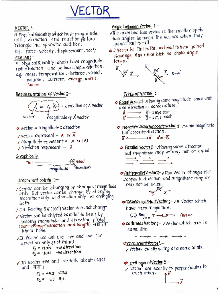 Vector Notes Pdf