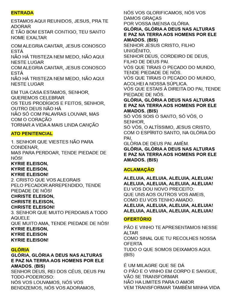 CANTICOS PITOMBEIRAS 2025 | PDF | Santo | Amor