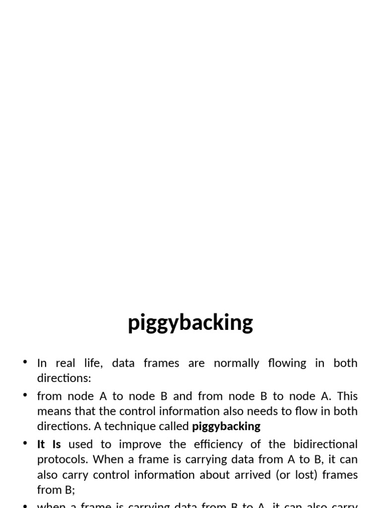 Piggybacking in Bidirectional Protocols | PDF