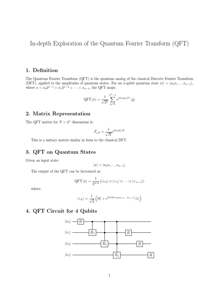 Quantum Fourier Transform Explained | PDF | Operator Theory | Quantum ...