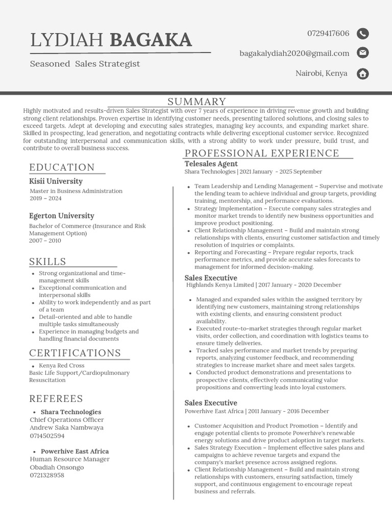 Copy of Gray and White Simple Clean Resume | PDF | Sales | Performance Appraisal