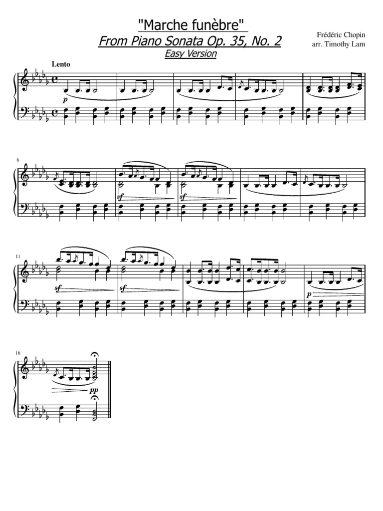 Marche Funbre Easy Version | PDF | Classical Music | Musical Compositions