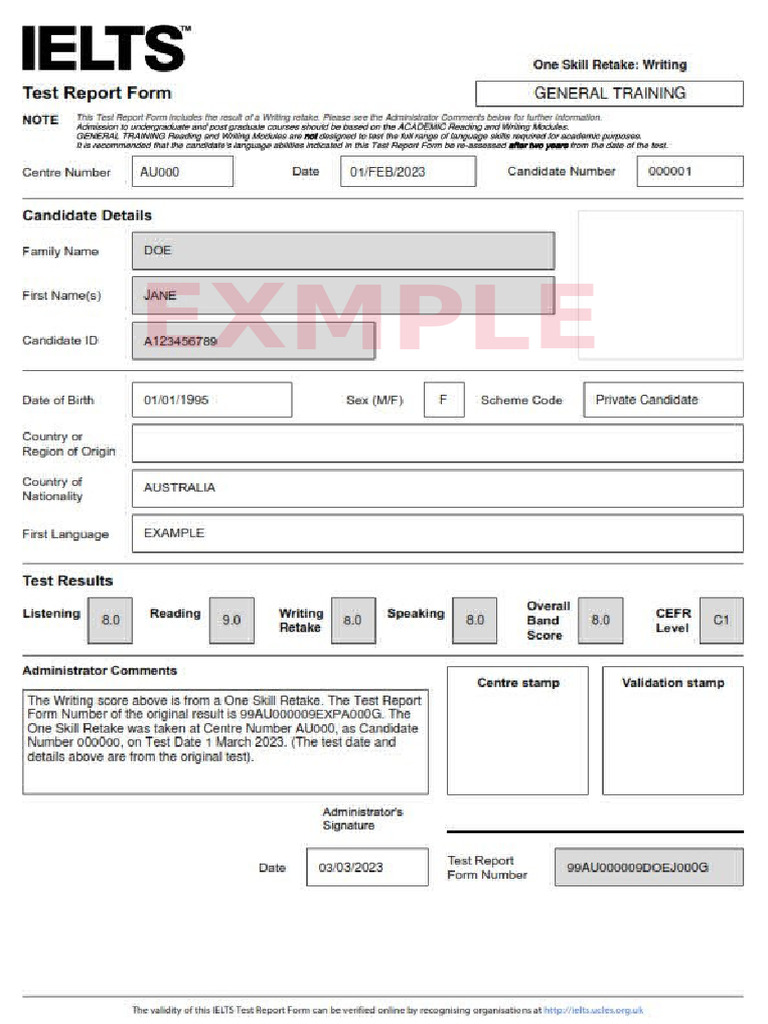 Ielts Osr Example Trf | PDF