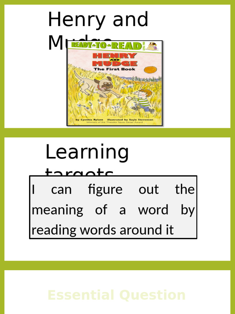 Henry and Mudge High Frequency Words | PDF