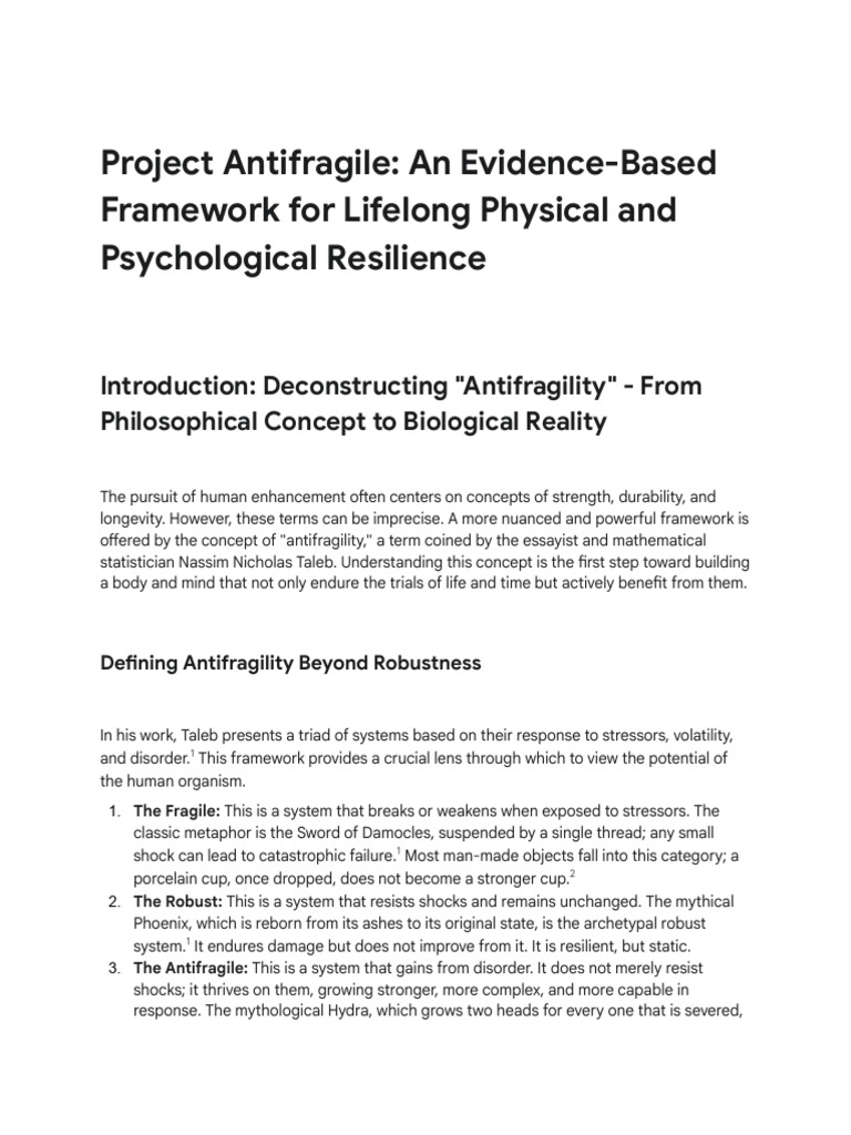 Antifragility: Building Resilience Framework | PDF | High Intensity ...