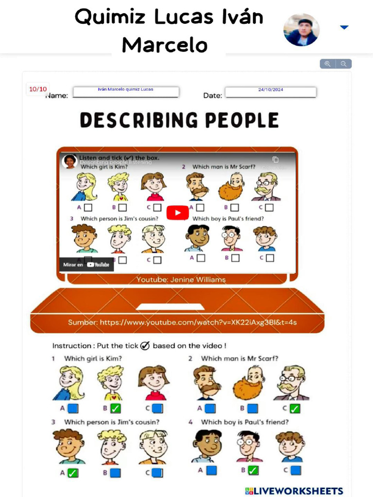 Describing People: Listening Activity | PDF | Chess Theory | Chess