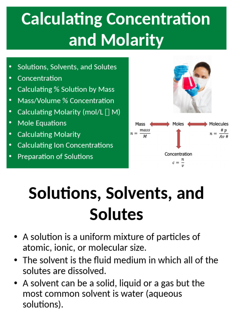 Molarity and Concentration Calculations | PDF | Molar Concentration ...