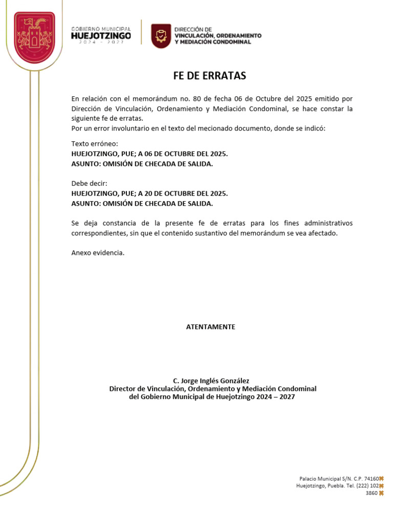 Fe de Erratas 2 | PDF