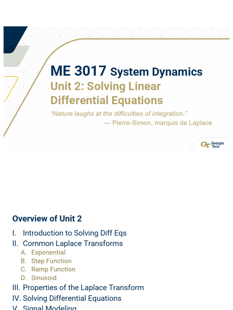 Unit 02 Solving Diff Eqs | PDF | Laplace Transform | Differential Equations